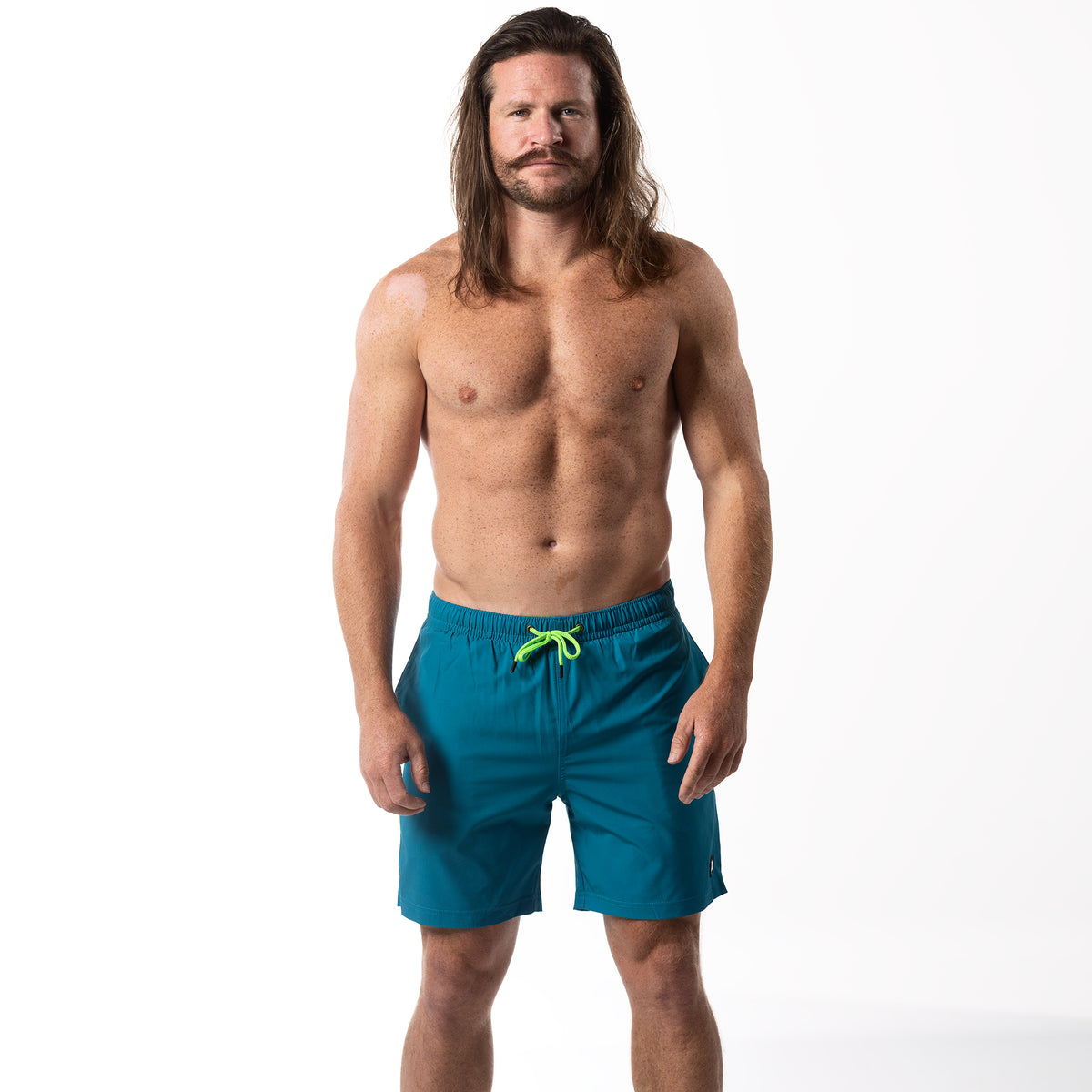 Compression Lined 7" Swim Trunks - Aquamarine – Third Wave Style