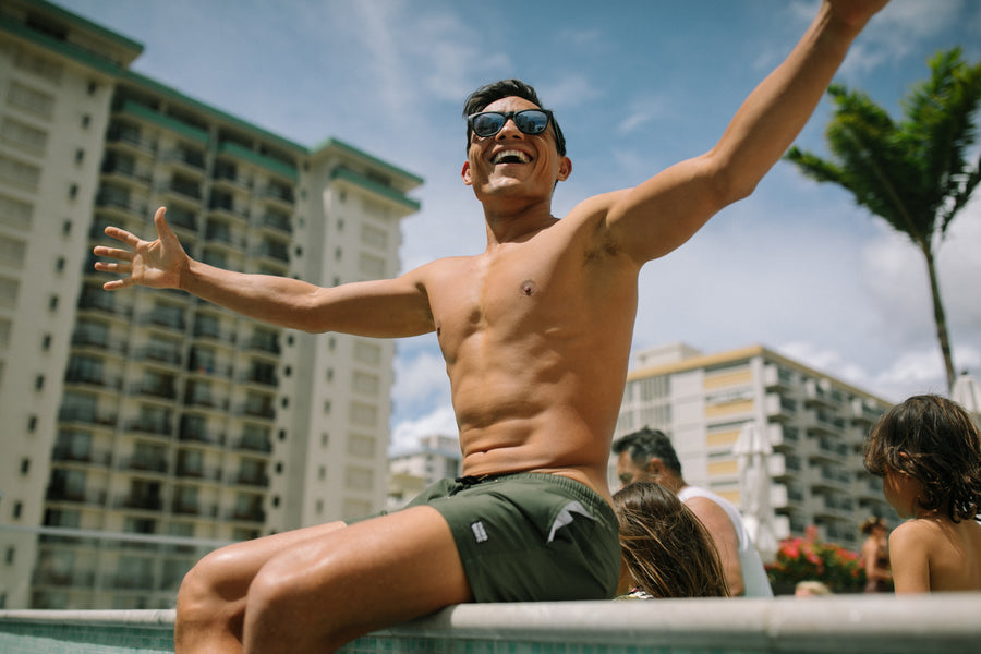 Compression Lined 5" Swim Trunks - Blue Lagoon – Third Wave Style