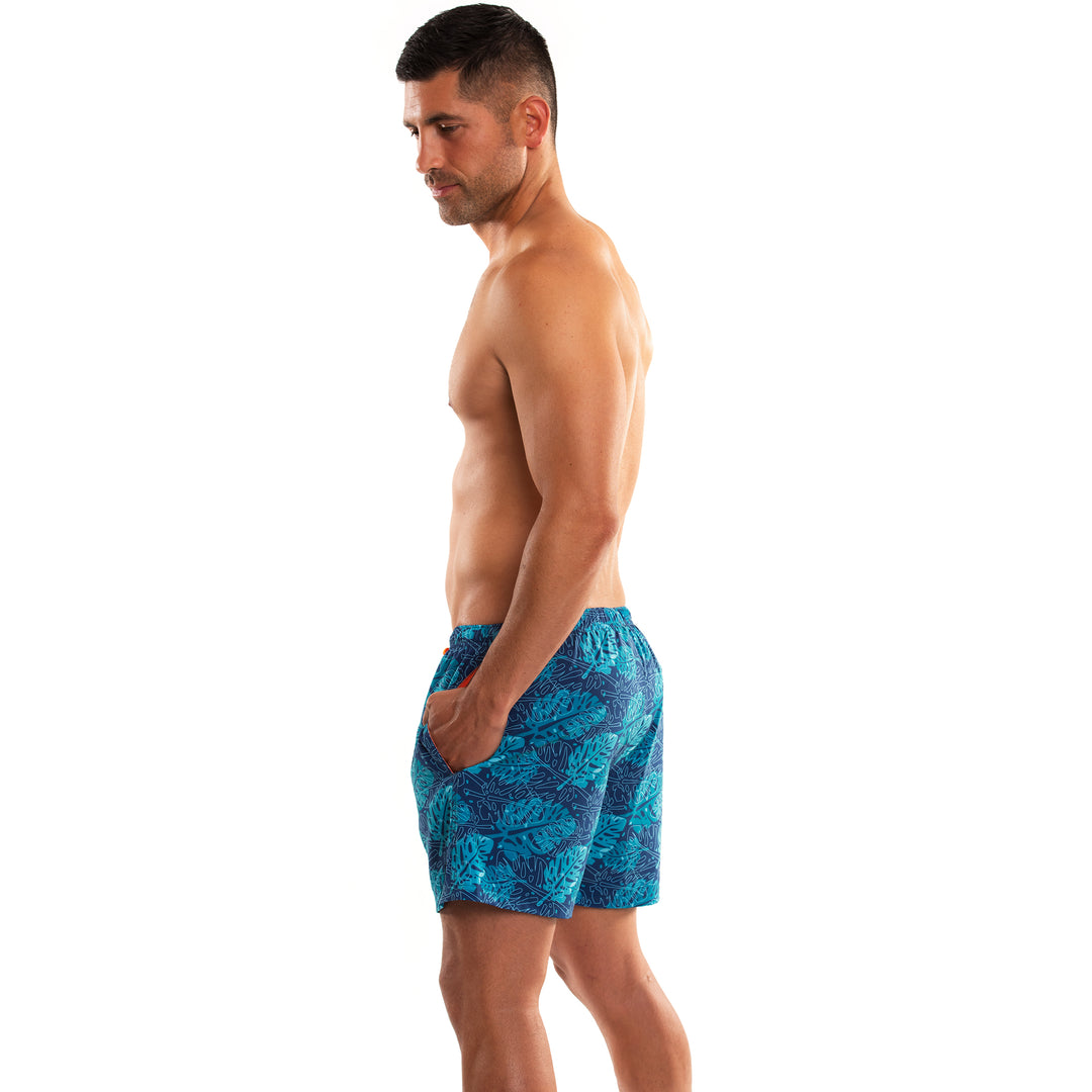 Compression Lined 5" Swim Trunks - Blue Lagoon – Third Wave Style